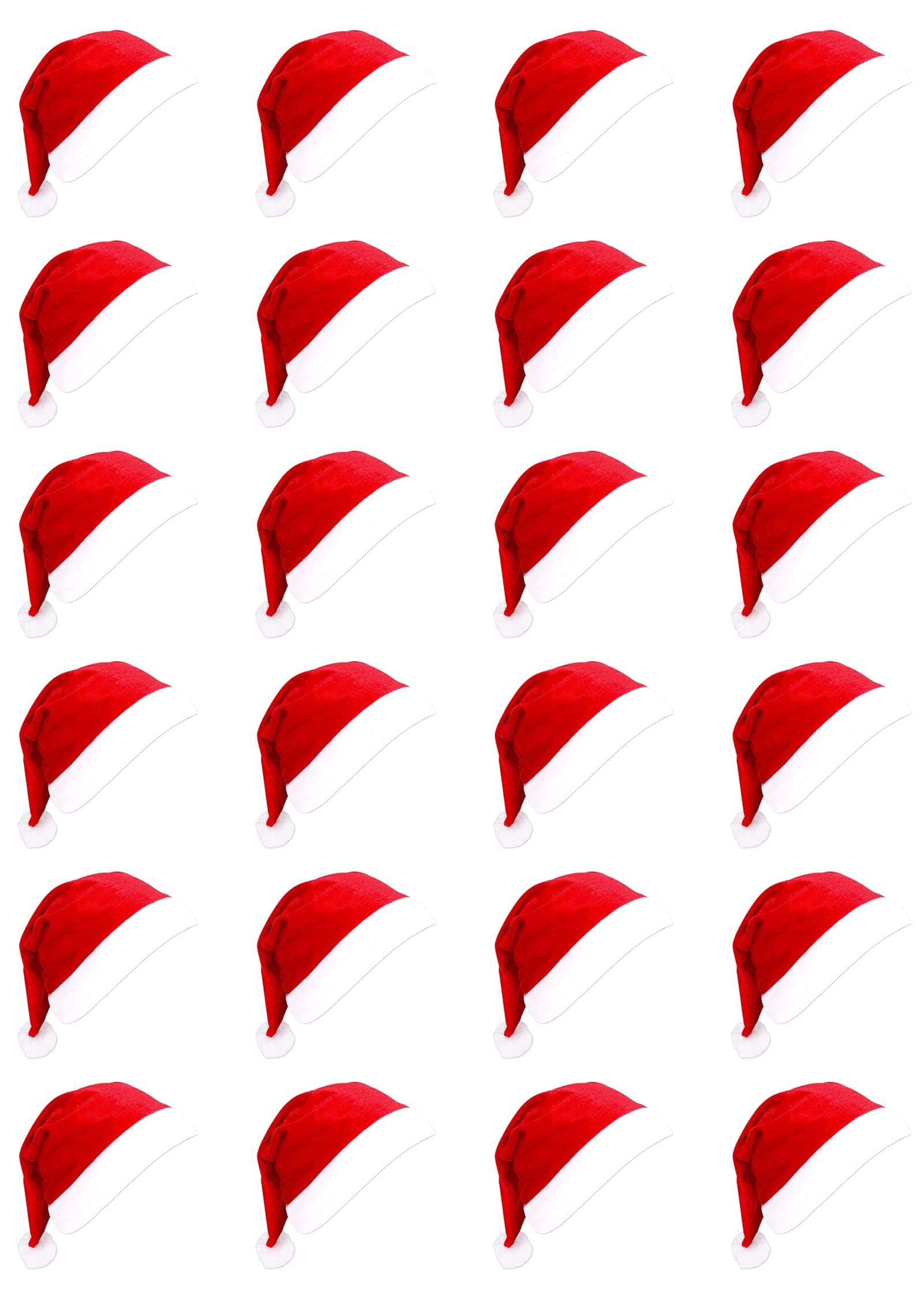 SORANGEUN 24pcs Santa Hats, Bulk Santa Hats for Adult, Red Classic ...