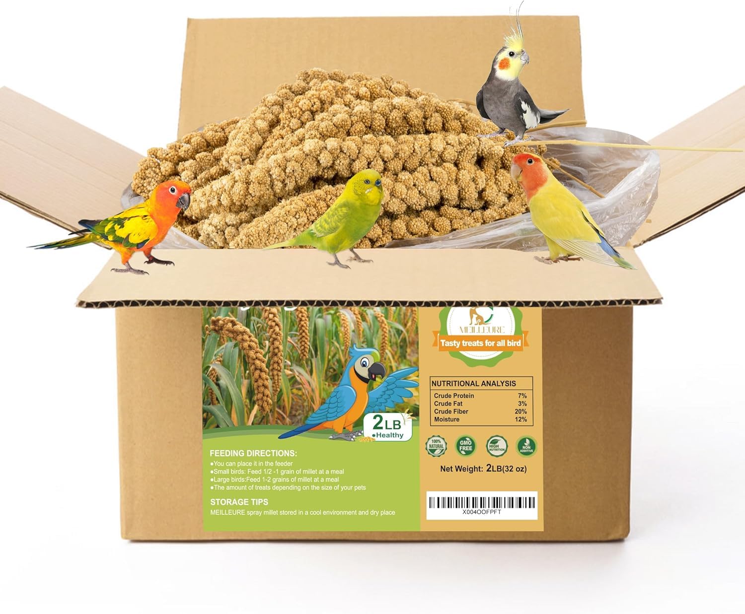 Mua 2LB Spray Millet Bird Treat for Parakeets, Natural Sun-Dried Birds ...