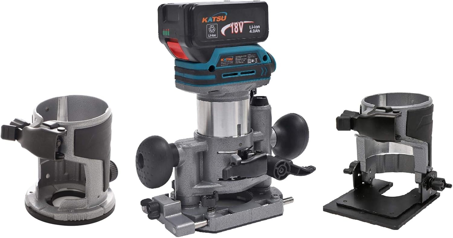 KATSU Cordless Wood Trimmer Laminator Router Joiners Tool Set 18V with ...