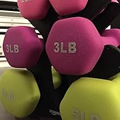 Amazon.com : AmazonBasics 20-Pound Dumbbell Set with Stand, Silver ...