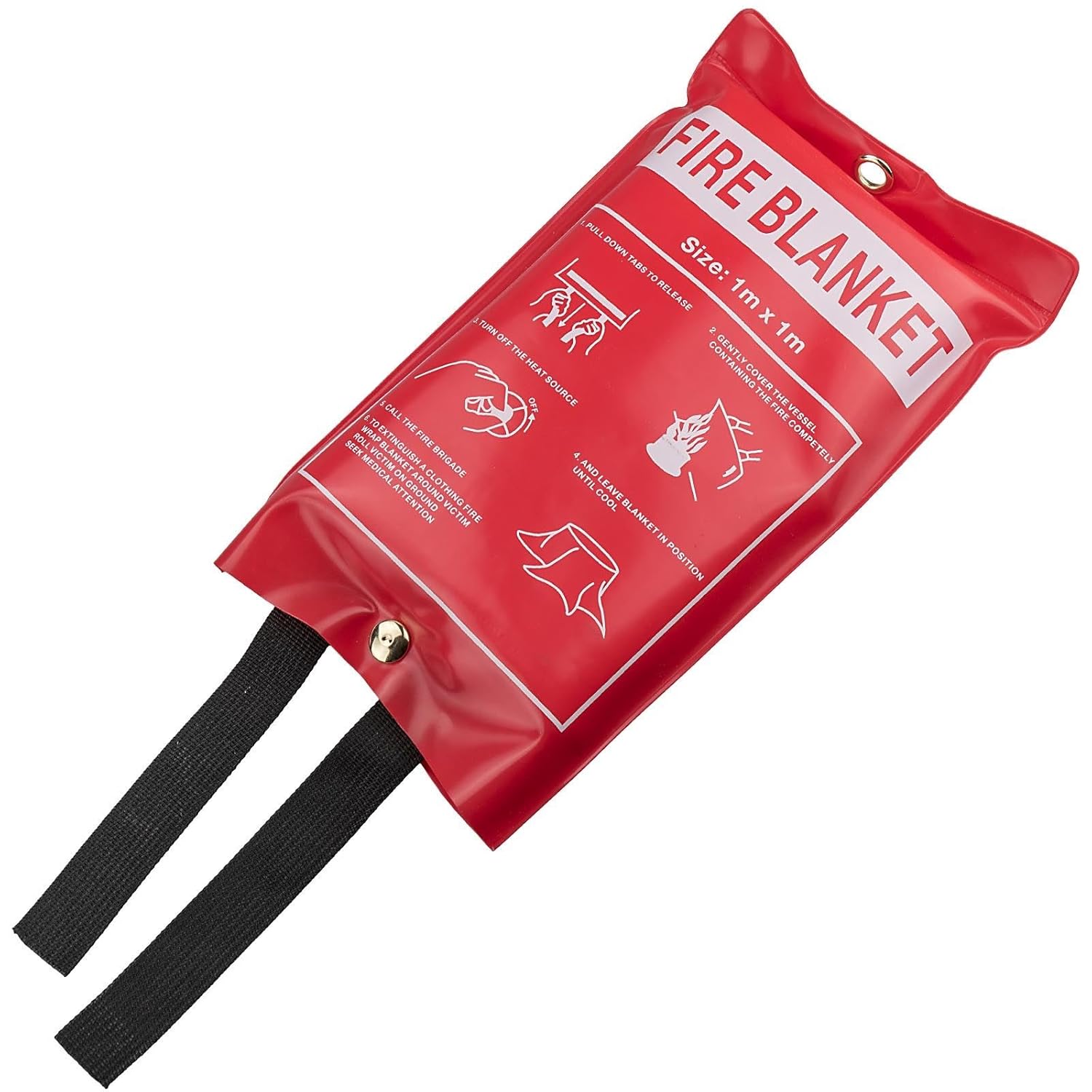 Fire Blanket Home Safety Large 1m x 1m in Case Quick Release Protection ...