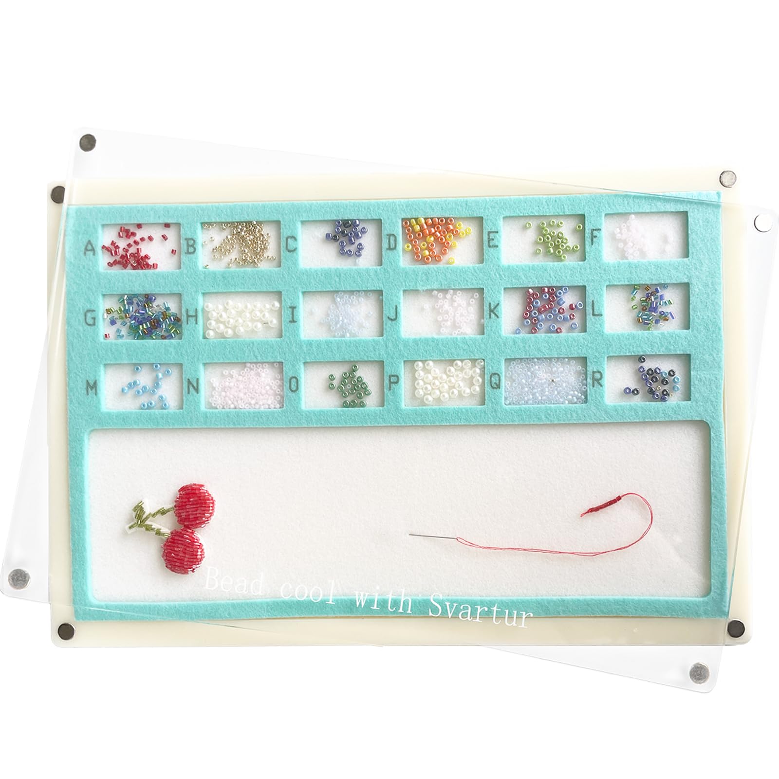 Svartur Seed Bead Mat with Lid, Solid Base Bead Sorting Tray with Built ...
