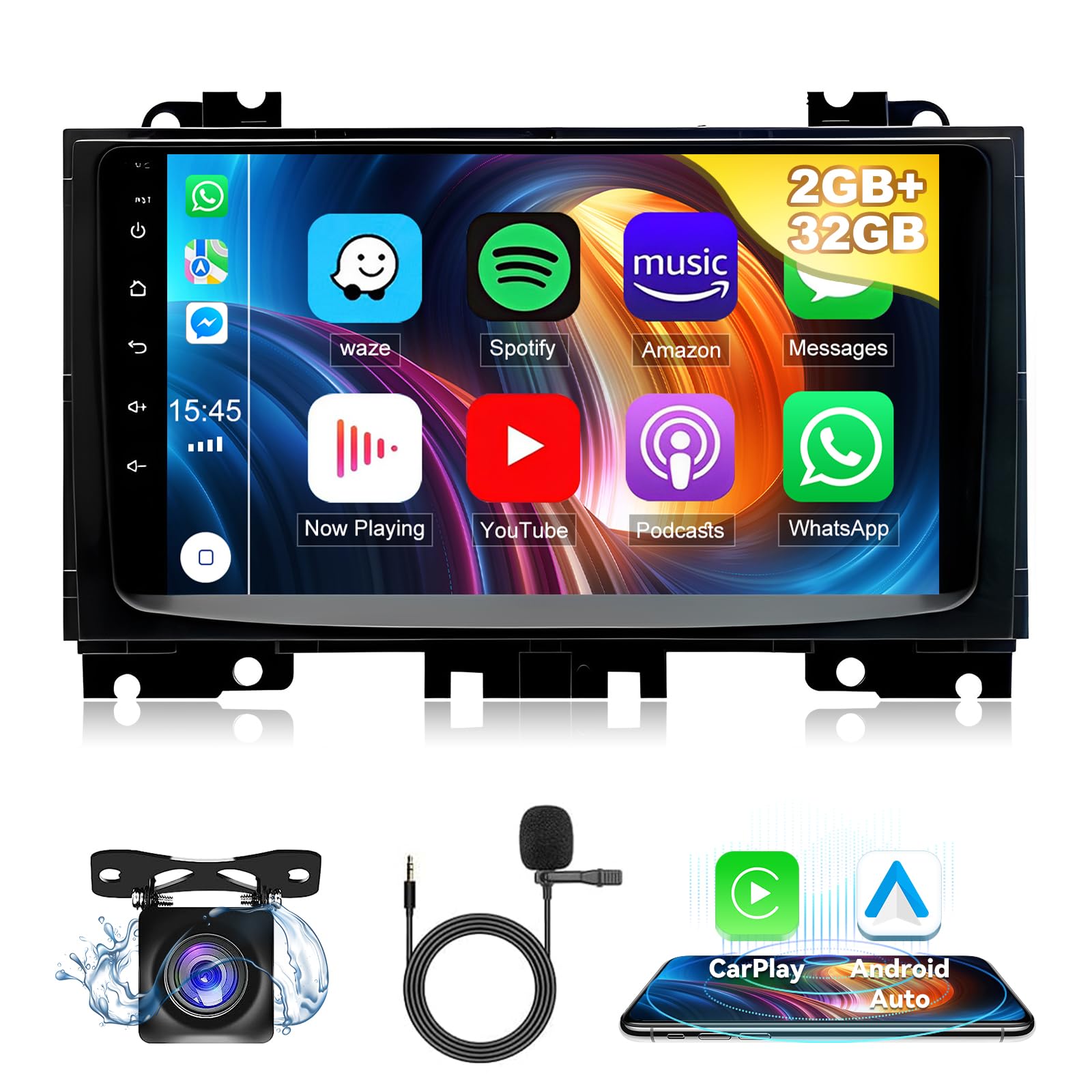 Android 13.0 Double Din Car Stereo for Mercedes Benz Sprinter 2006-2017 ...