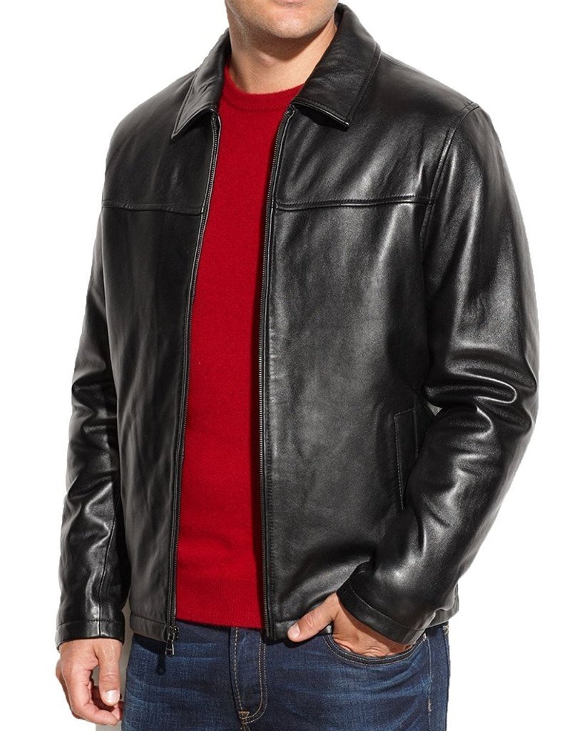 SID Lambskin Leather Men's Smooth Leather Jacket, Black, XLarge for ...