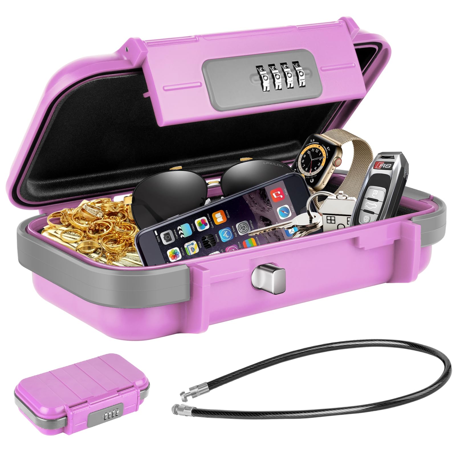 Mua HUANLANG Portable Safe Lock Box with Combination Lock Mini Beach ...