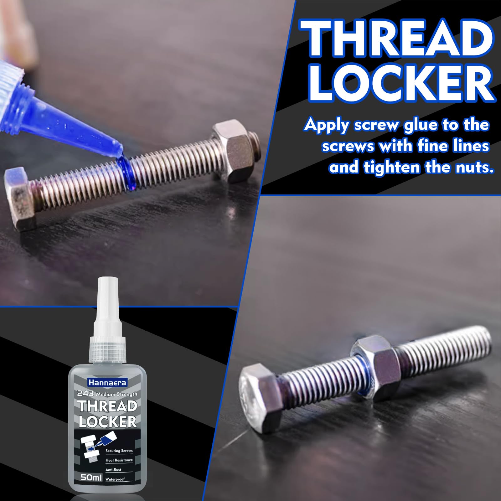 Mua Thread Lock Blue, Threadlocker Medium Strength, Thread Locker for ...