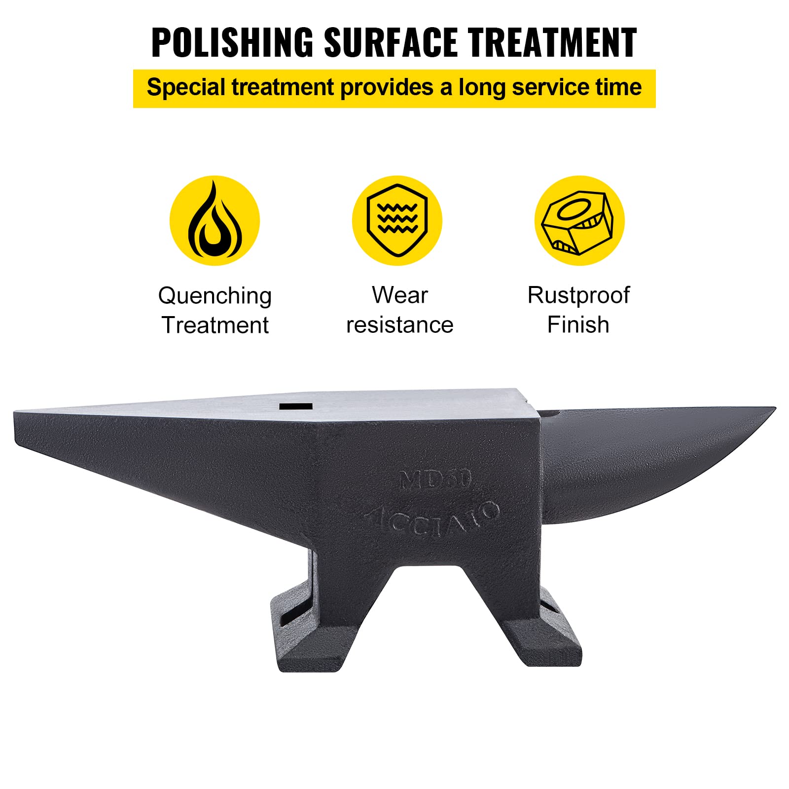Mua VEVOR Cast Iron Anvil, 132 Lbs(60kg) Single Horn Anvil with Large ...