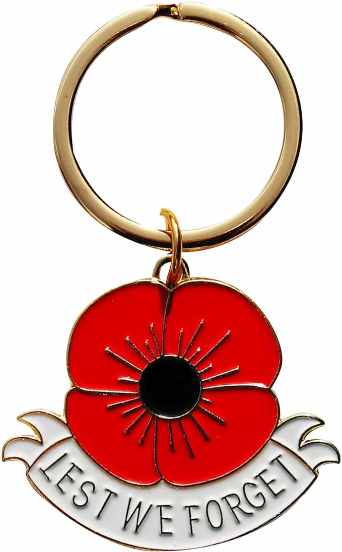 Armed Forces Lest We Forget Remembrance Day Poppy Keyring: Amazon.co.uk ...