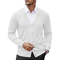 Amazon.com: COOFANDY Men's Cardigan Sweater Long Sleeve Casual V Neck ...