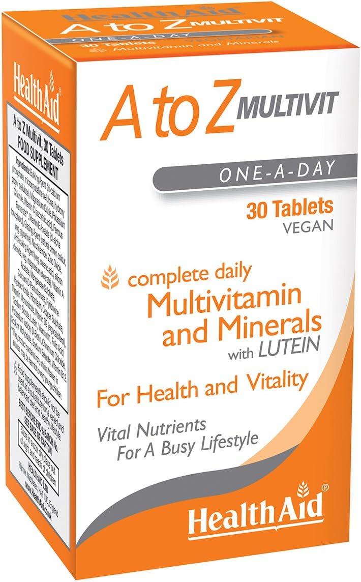 HealthAid A to Z Multivitamins and Minerals, 30 Vegetarian Tablets ...