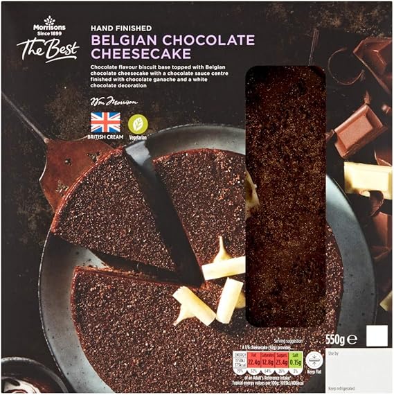 Morrisons The Best Belgian Chocolate Cheesecake, 550 g: Amazon.co.uk ...