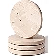Amazon.com: Beige Travertine Coasters Set of 4,Marble Absorbent ...