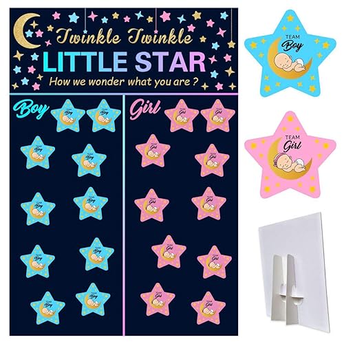 Twinkle Twinkle Little Star Gender Reveal Games Voting Board with Stand ...