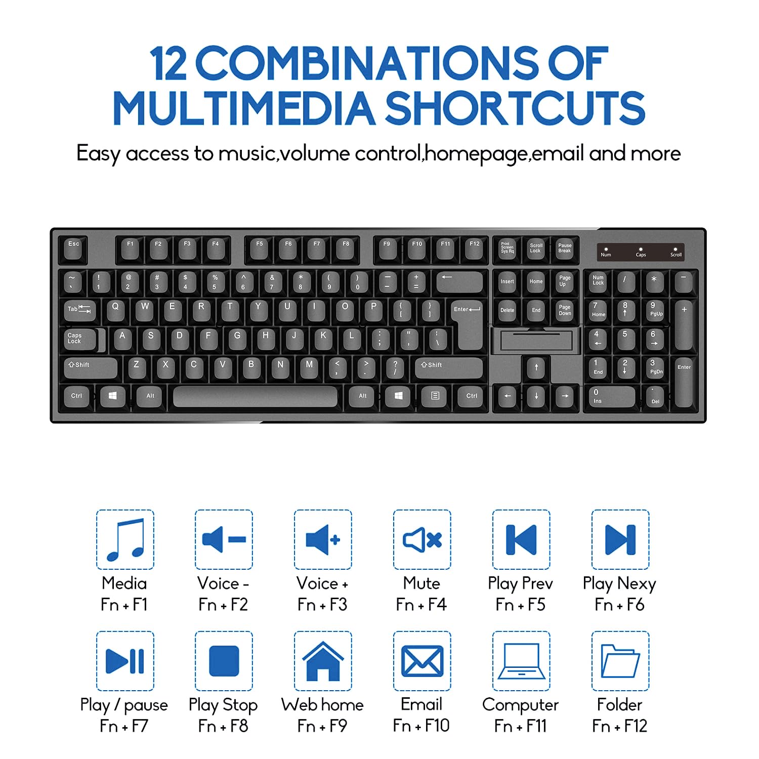 Mua Wireless Keyboard and Mouse Combo -Full Size QWERTY Layout Wireless ...