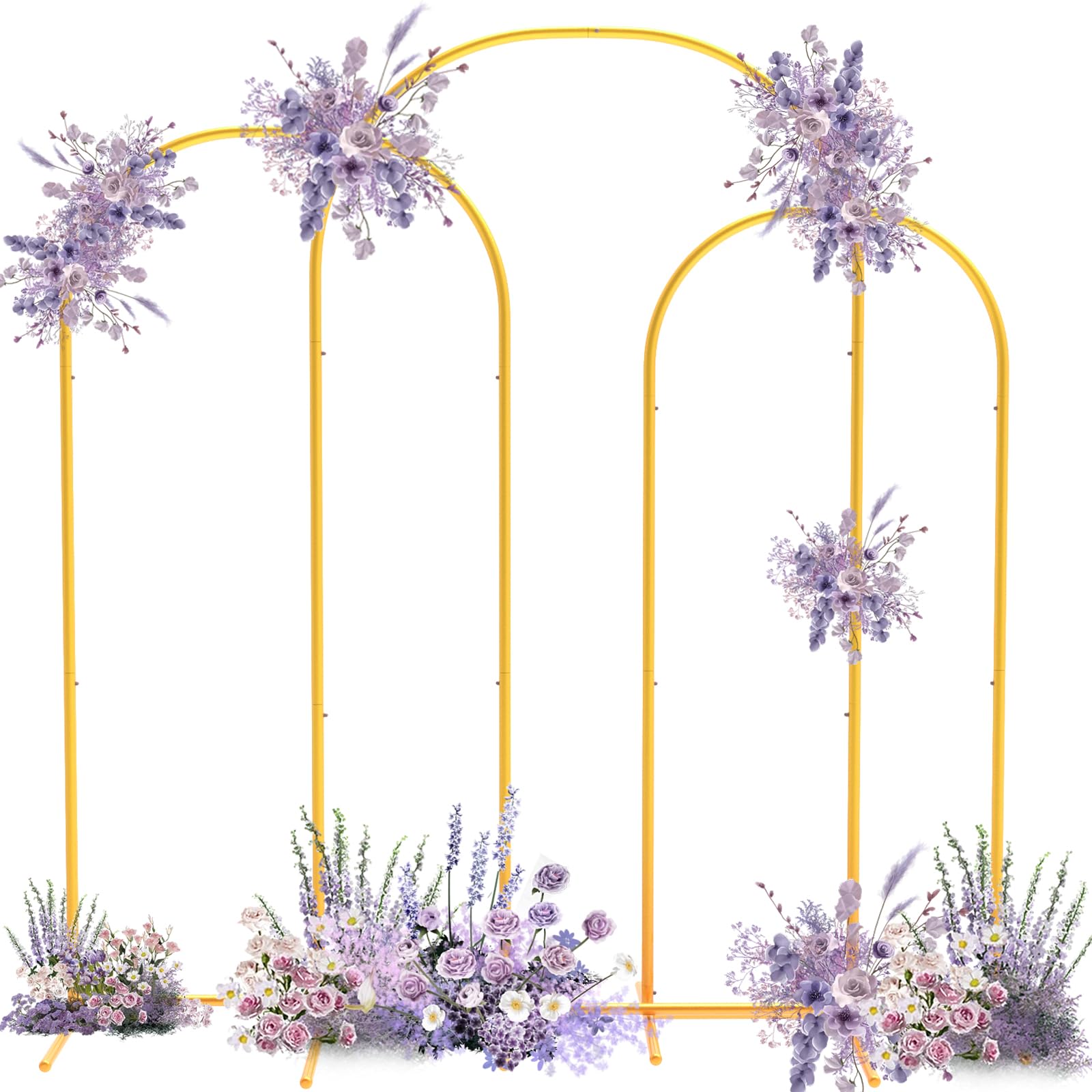 Huloretions 7.2x4 FT Wedding Backdrop Stand Metal Gold Wedding Arch ...