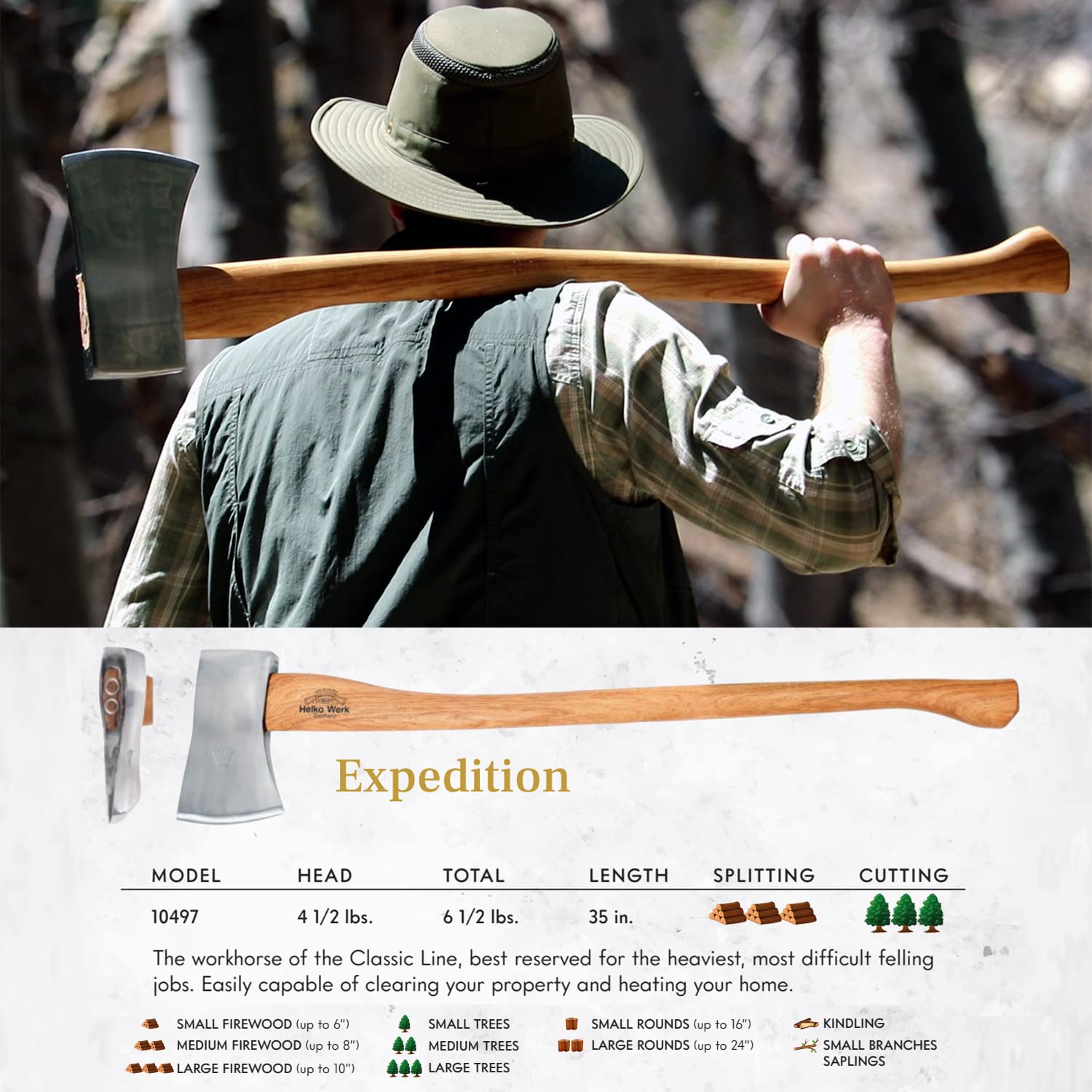 Mua 1844 Helko Werk Germany Classic Expedition - 4.5lb Felling Axe ...
