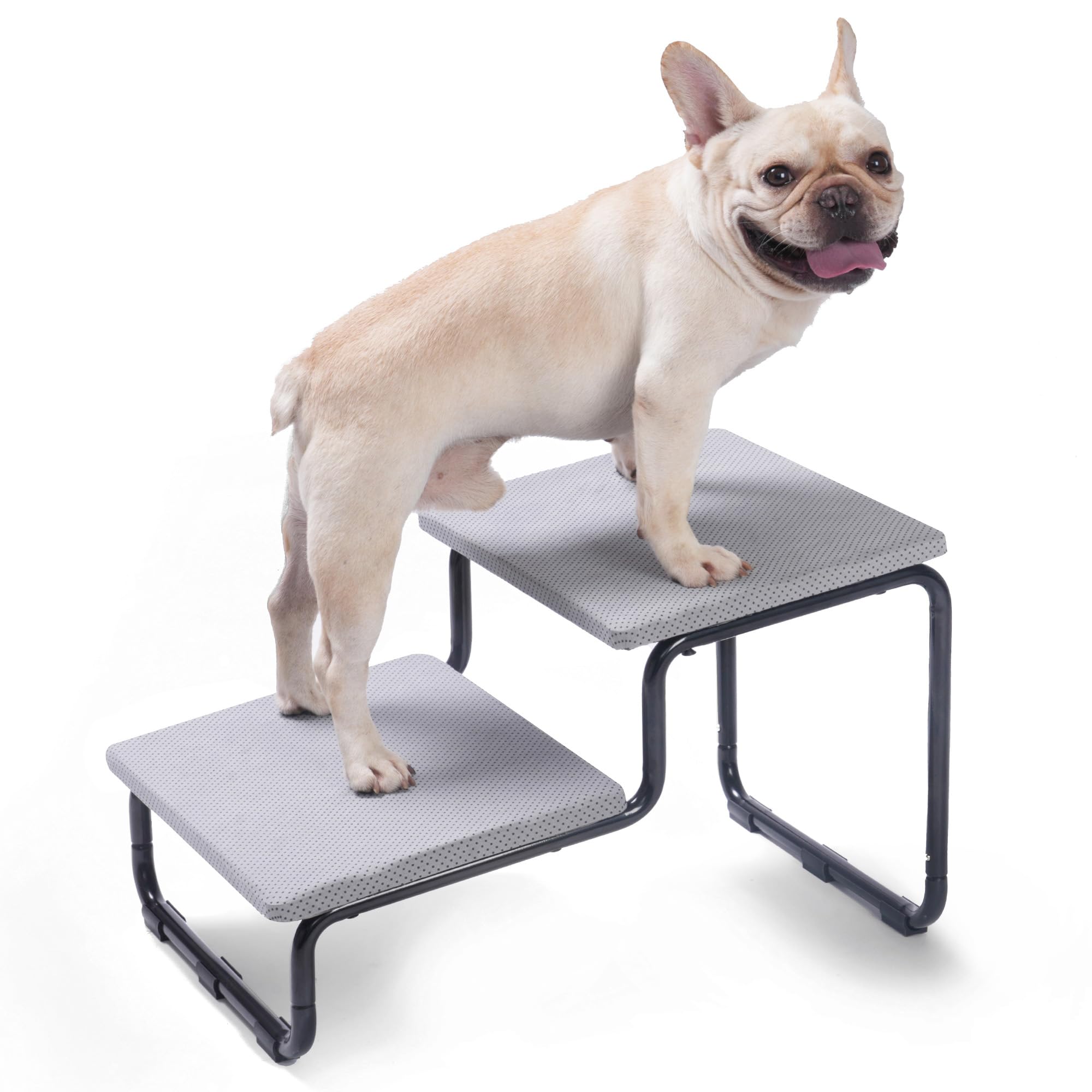 LovIntry Dog Stairs for Large and Small Dogs, Extra Wide Metal Frame ...