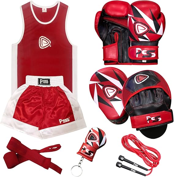 PRIME Uniforme Camiseta & Pantalones Cortos Boxeo Niños + Guantes Boxeo ...