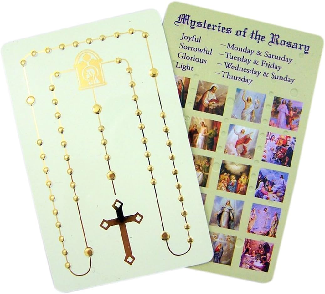Amazon.com: Pocket Rosary Card 3 1/4 Inch (Set of 3): Home & Kitchen