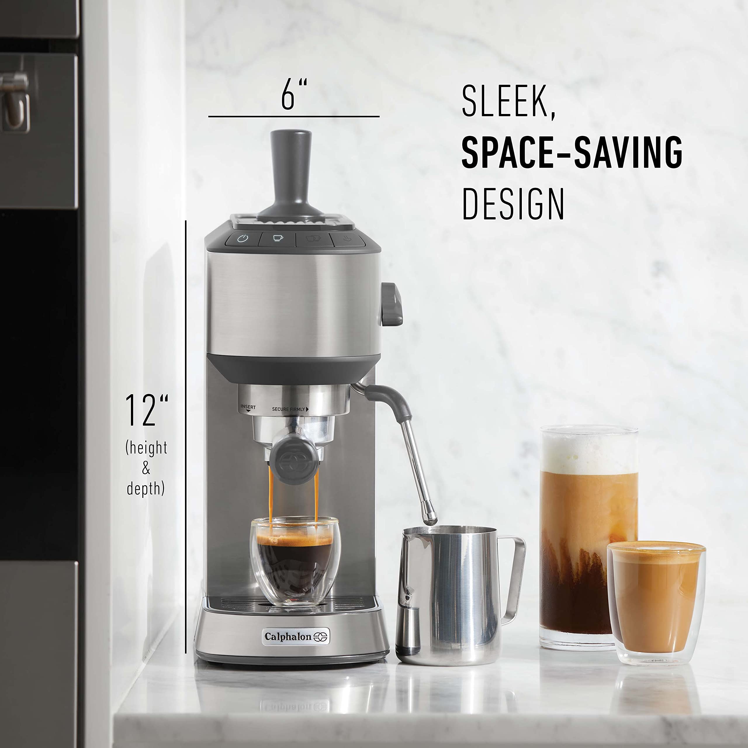 Mua Calphalon Compact Espresso Machine, Home Espresso Machine with Milk ...