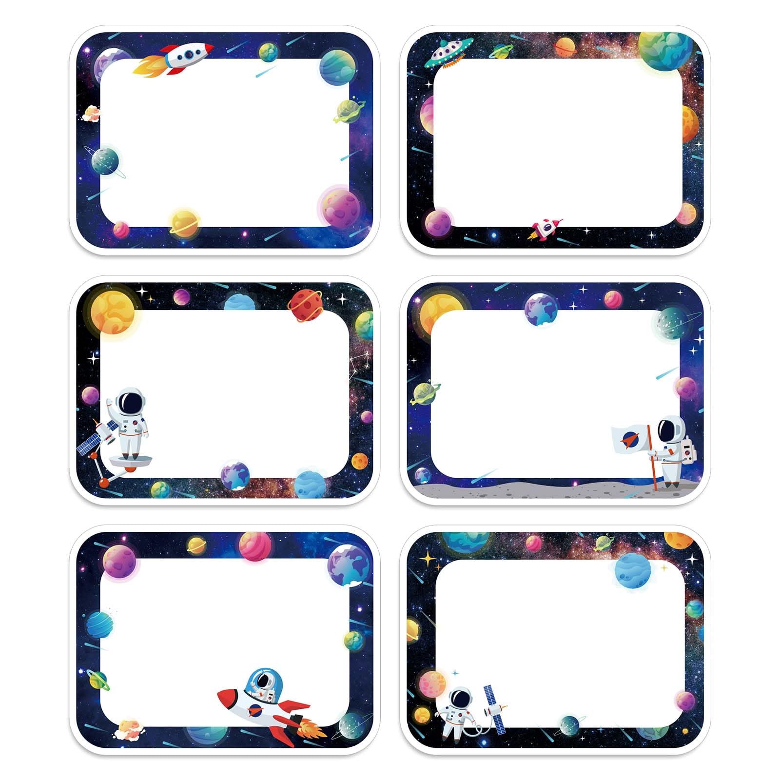 Mua 180Pcs Outer Space Name Tag Stickers Galaxy Theme Blank Nameplate ...