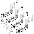 Cabinet Lock with Keys, 2" Extra-Long Cam Locks keyed Alike, Heavy Duty ...