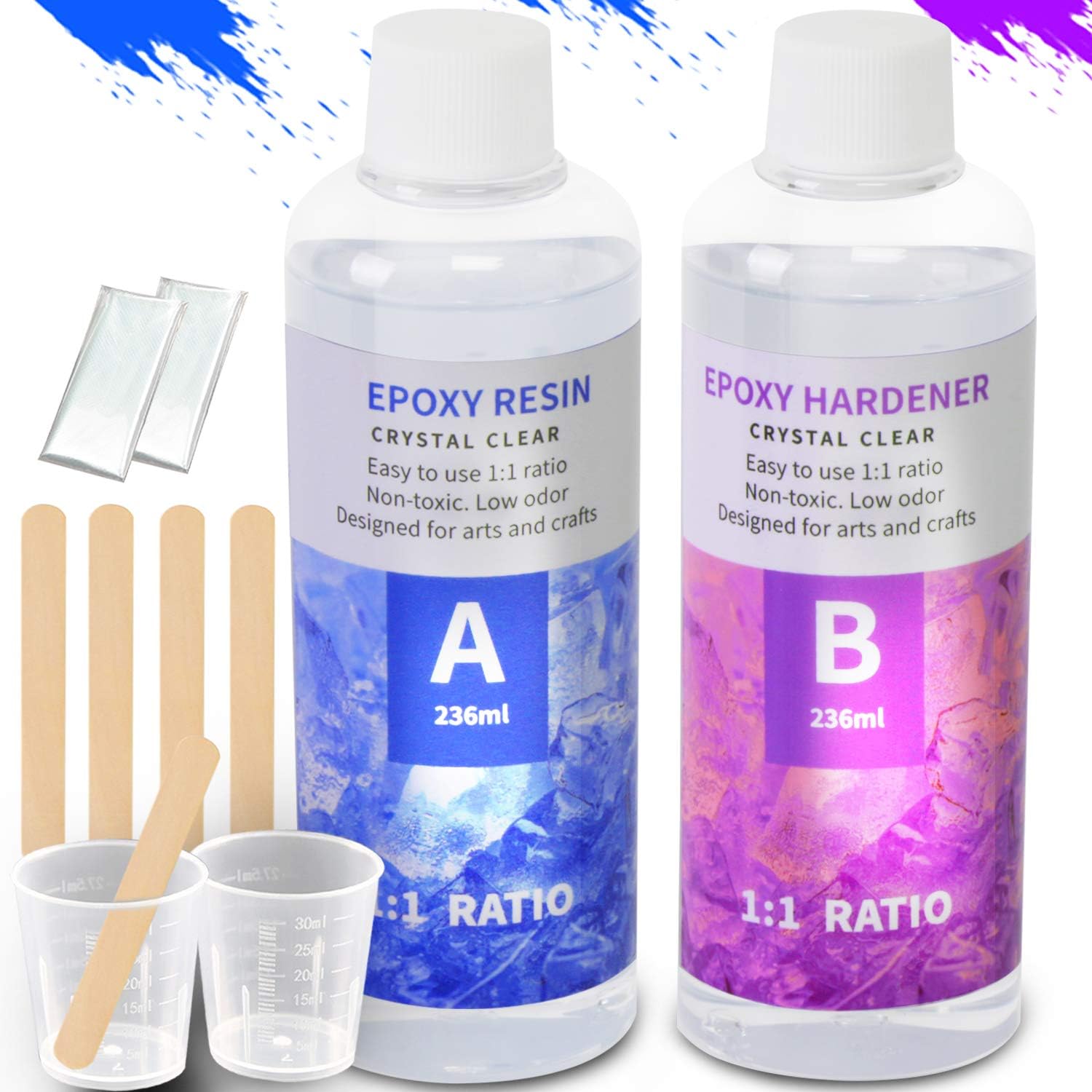 Epoxy Resin Kit,Casting and Coating Starter Kit for Craft Art,Crystal ...