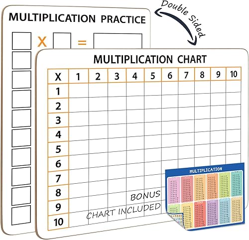 SCRIBBLEDO Dry Erase Multiplication Chart Whiteboard 9" x 12 ...