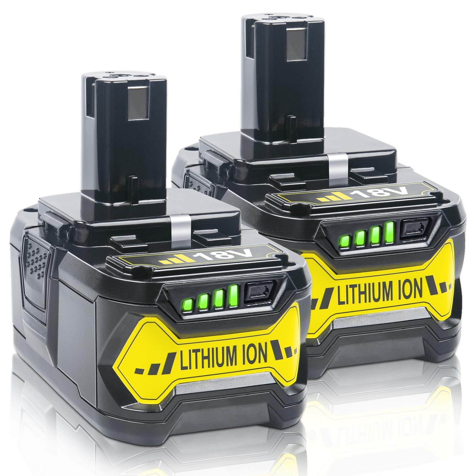 FSKE New Upgraded 2Pack 6.0Ah Battery Replacement for Ryobi 18V Battery ...