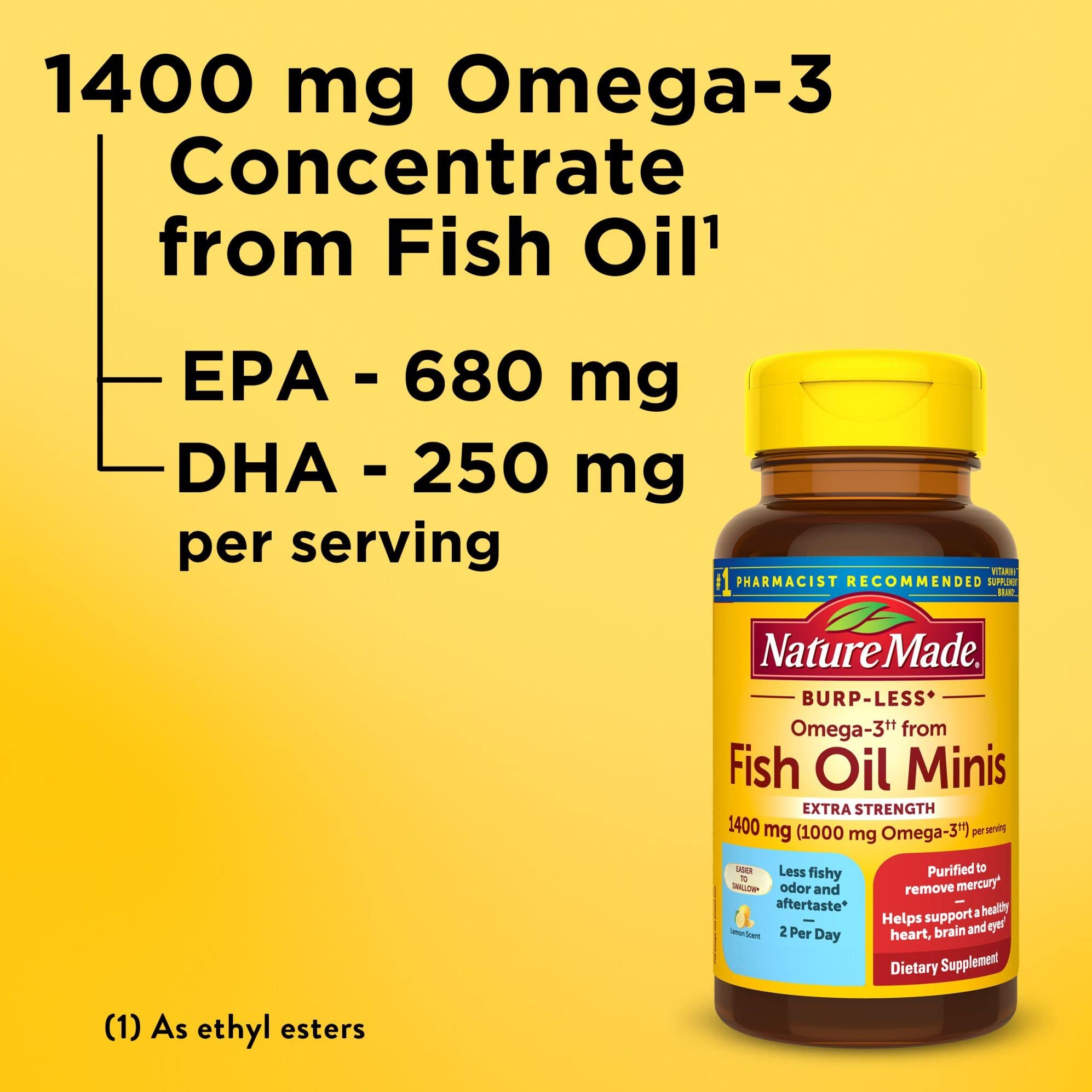 Mua Nature Made Extra Strength Burp Less Omega 3 Fish Oil 1400 mg Minis, Fish Oil Supplements as ...