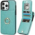 Amazon.com: KIHUWEY for iPhone 15 Pro Max Case Wallet with Credit Card Holder, 360° Rotation ...