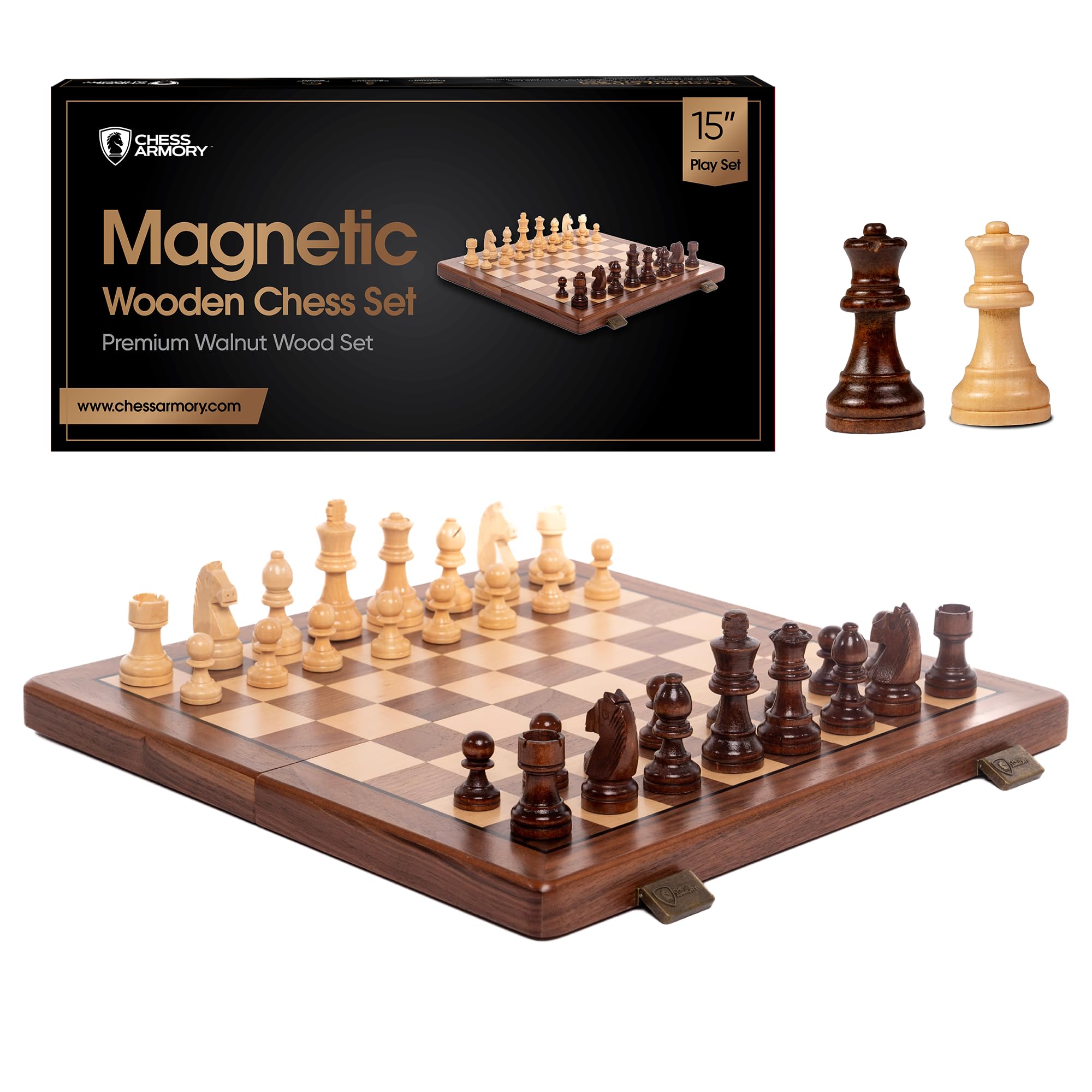 Chess Armory 15 inch Chess Set Magnetic - Premium Wooden Board Game ...