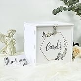 Amazon.com: OurWarm White Wedding Card Box with Lock, PVC Gift Card Box for Wedding Reception ...