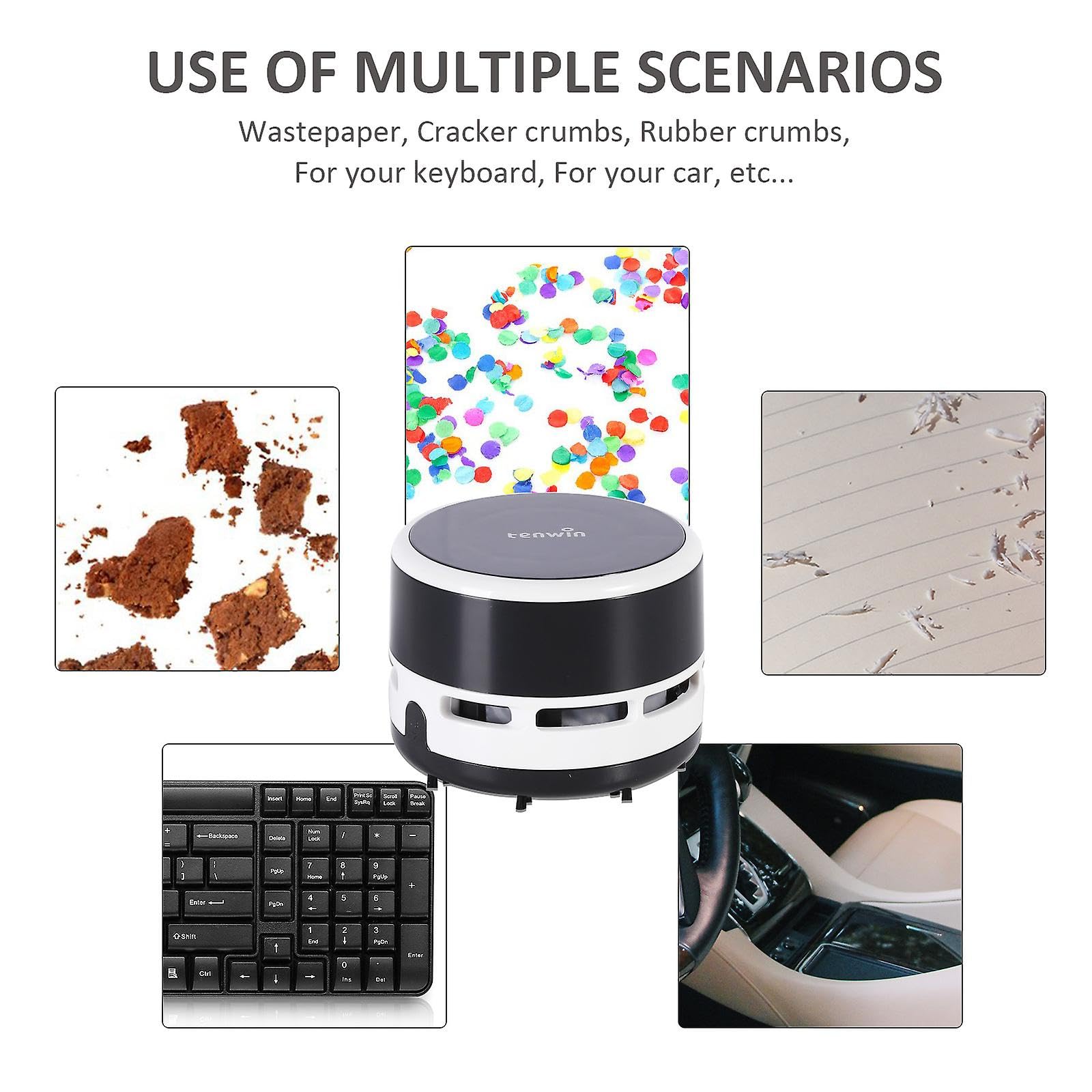 Mua Mini Desktop Vacuum Cleaner, Desk Vacuum Cleaner, Battery Powered ...