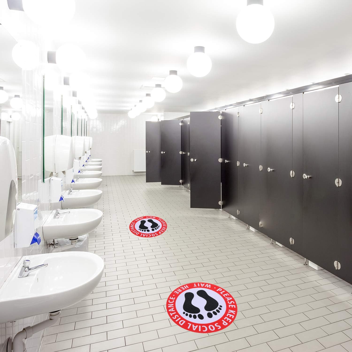 7 Inch Social Safe Distancing Floor Signs Adhesive 6ft Distance Floor ...