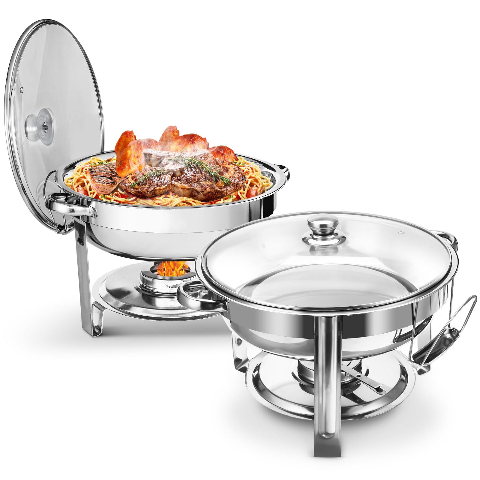Mua Chafing Dish Buffet Set 2 Pack, 5QT Round Chafing Dishes for Buffet ...