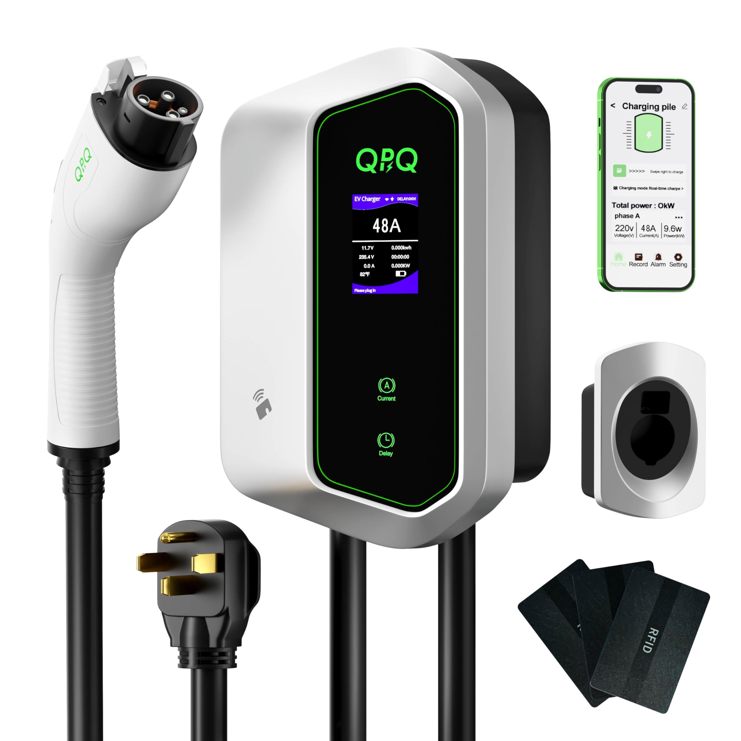 QPQ Level 2 EV Charger 48Amp 240V EV Chargers for Home Level 2 with ...