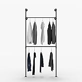 Amazon.com: pamo Industrial pipe clothing rack metal black - Wall ...