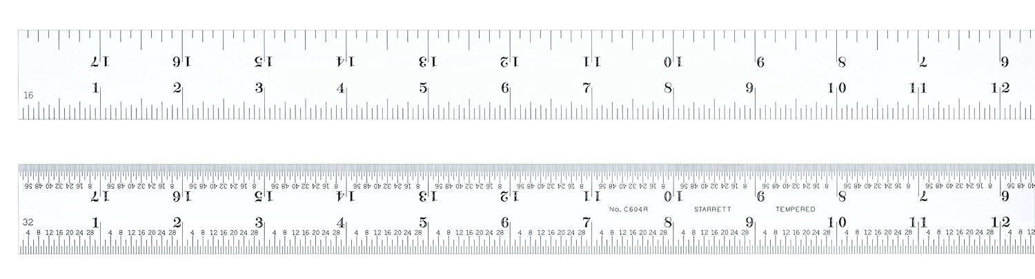 Starrett C604R-18 W/SLC Spring Tempered Steel Rule With Inch ...