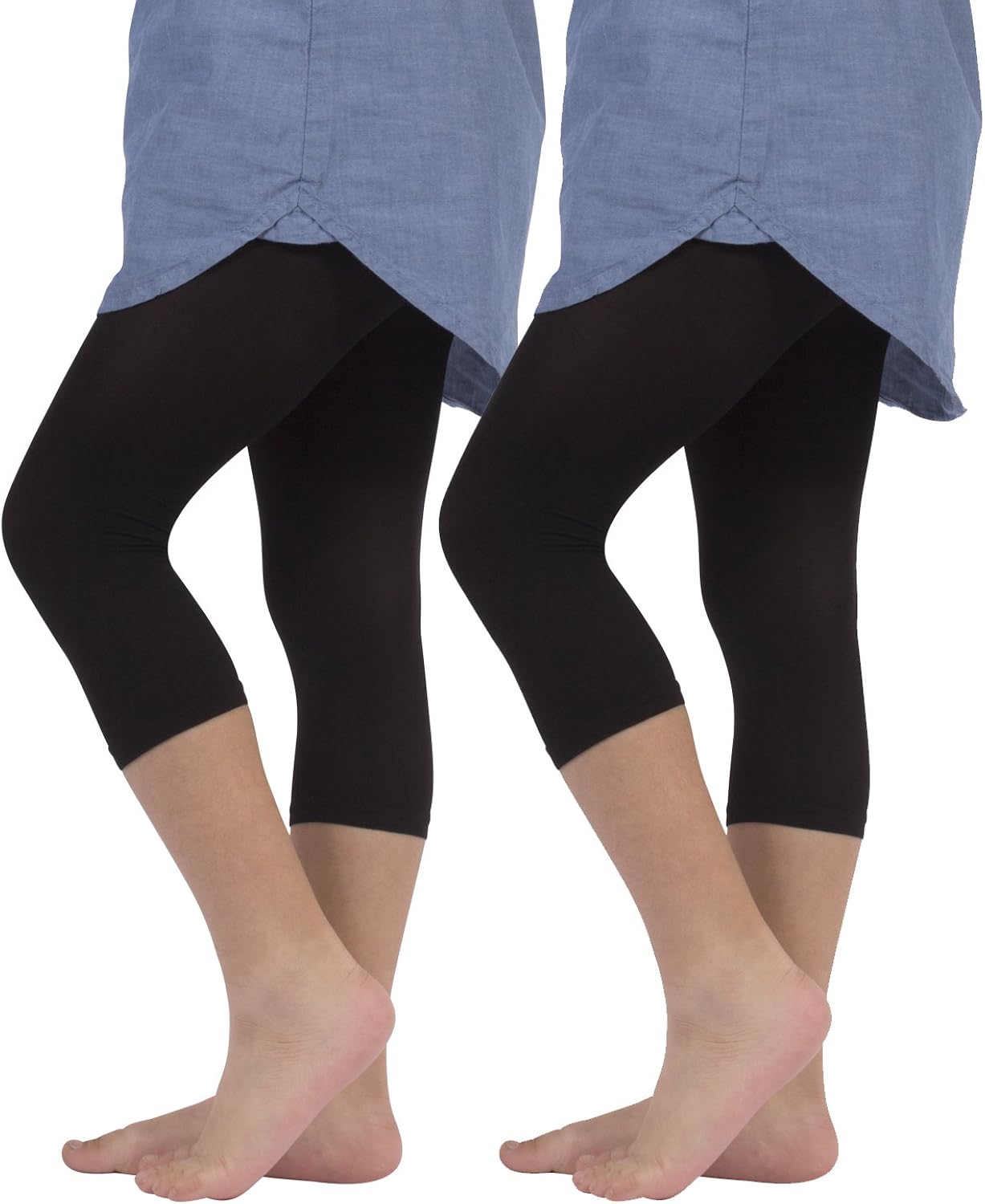 Leggings Capri Bimba Leggings Corti Bambina In Microfibra Bianco ...