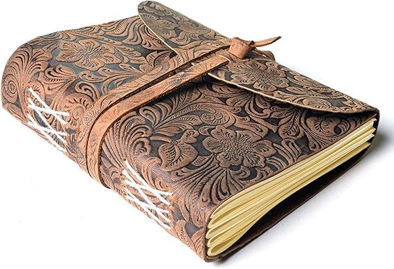 Handmade Writing Notebook - Antique Vintage Leather Bound Daily Notepad ...