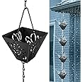Amazon.com : JYPS 8.5FT Butterfly Rain Chain with 12 Cups, Black Powder ...