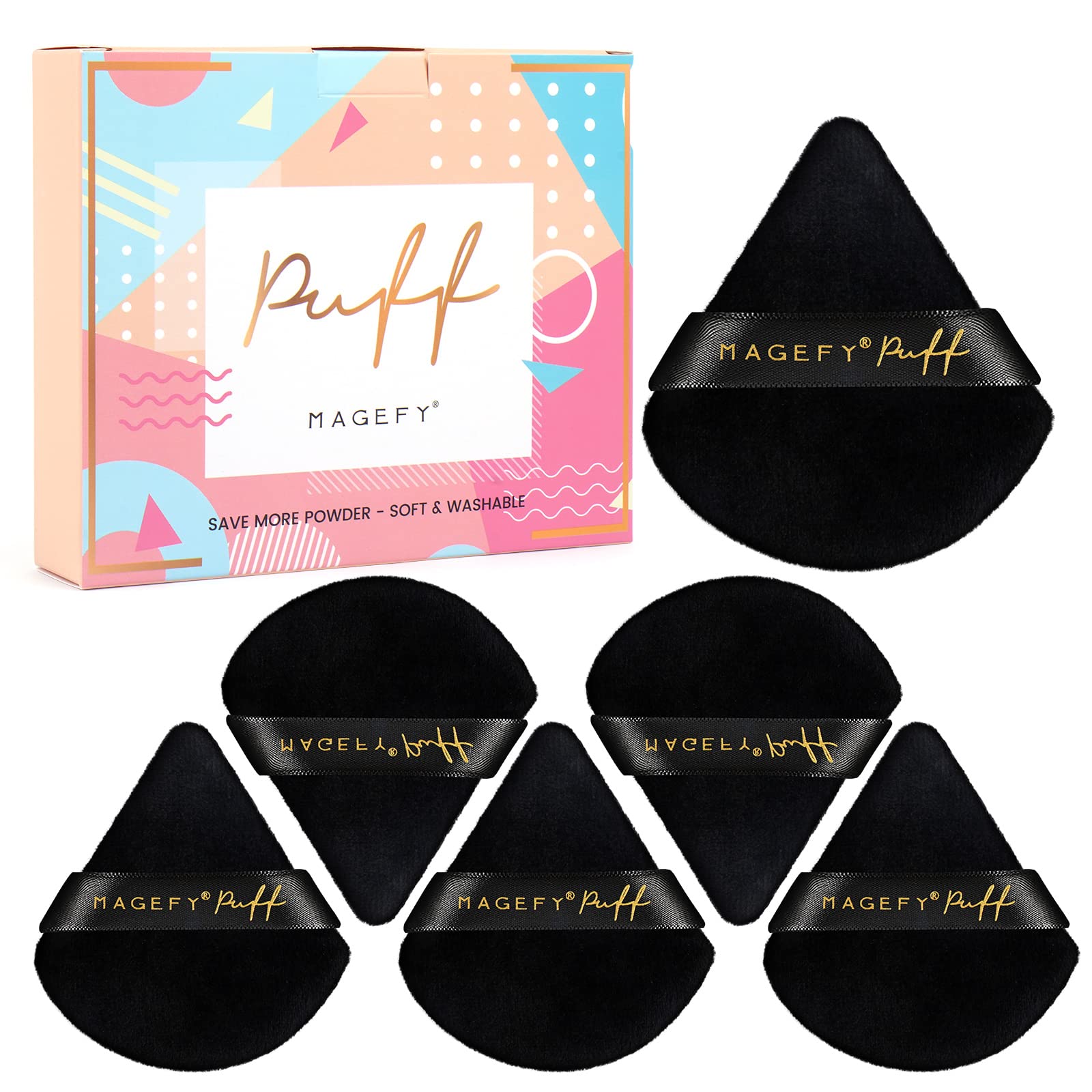 MAGEFY 6 Pieces Powder Puff Triangle Makeup Puff Soft Powder Puffs for ...