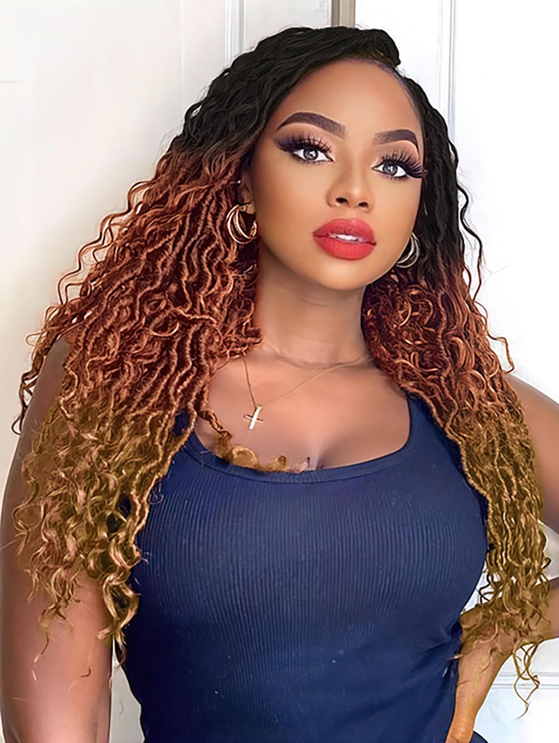 Faux Locs Crochet Hair 14 Inch Ombre Goddess Locs Crochet Hair for ...