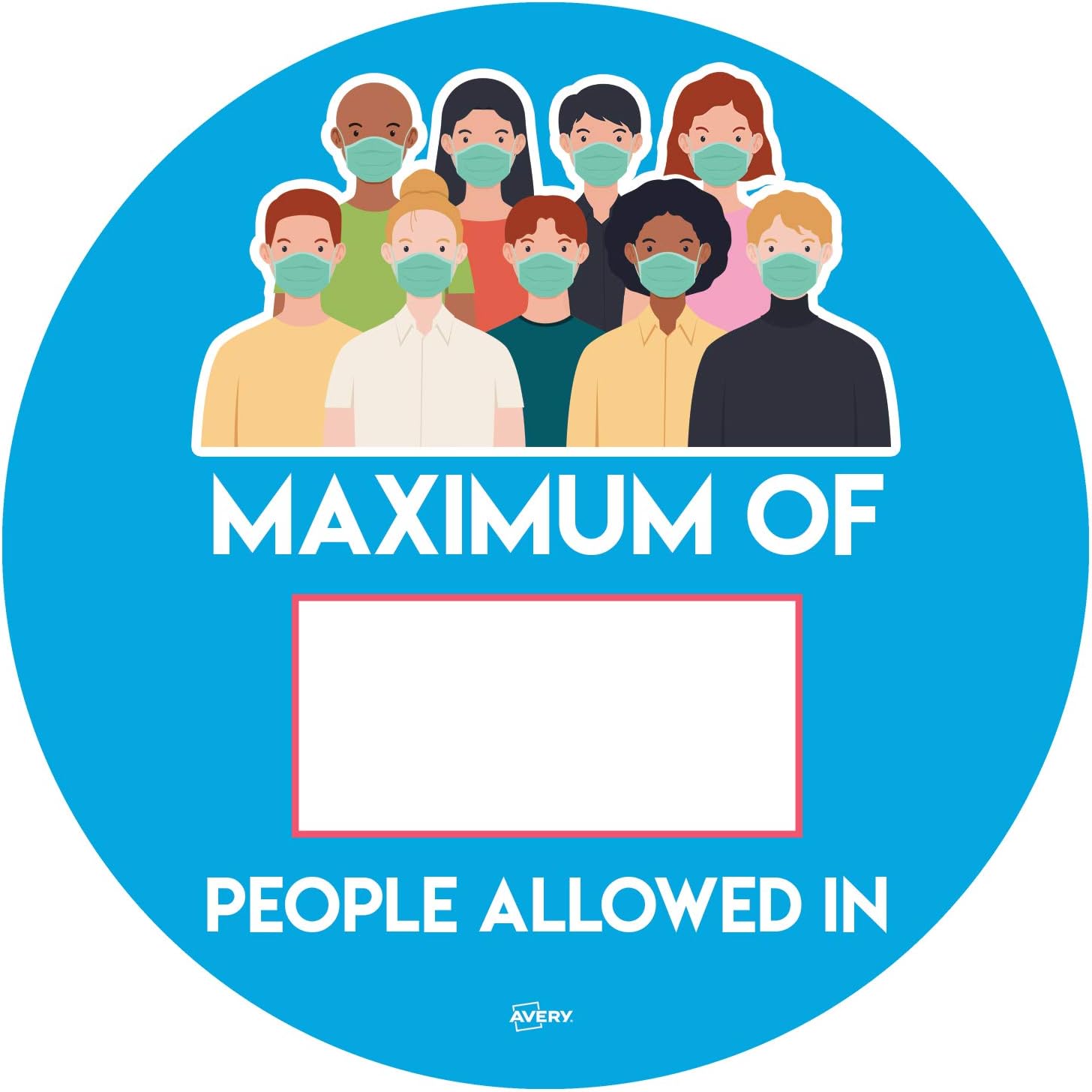 Avery Maximum People Circular Sign, Round Sticker Ø275mm, 2 Posters per ...