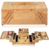 Amazon.com: Adolfo Design Wooden Sewing Box Organizer for Sewing ...