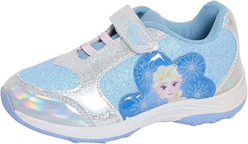 Disney Girls Frozen Trainers Glitter Sports Casual Shoes Kids Elsa Easy ...
