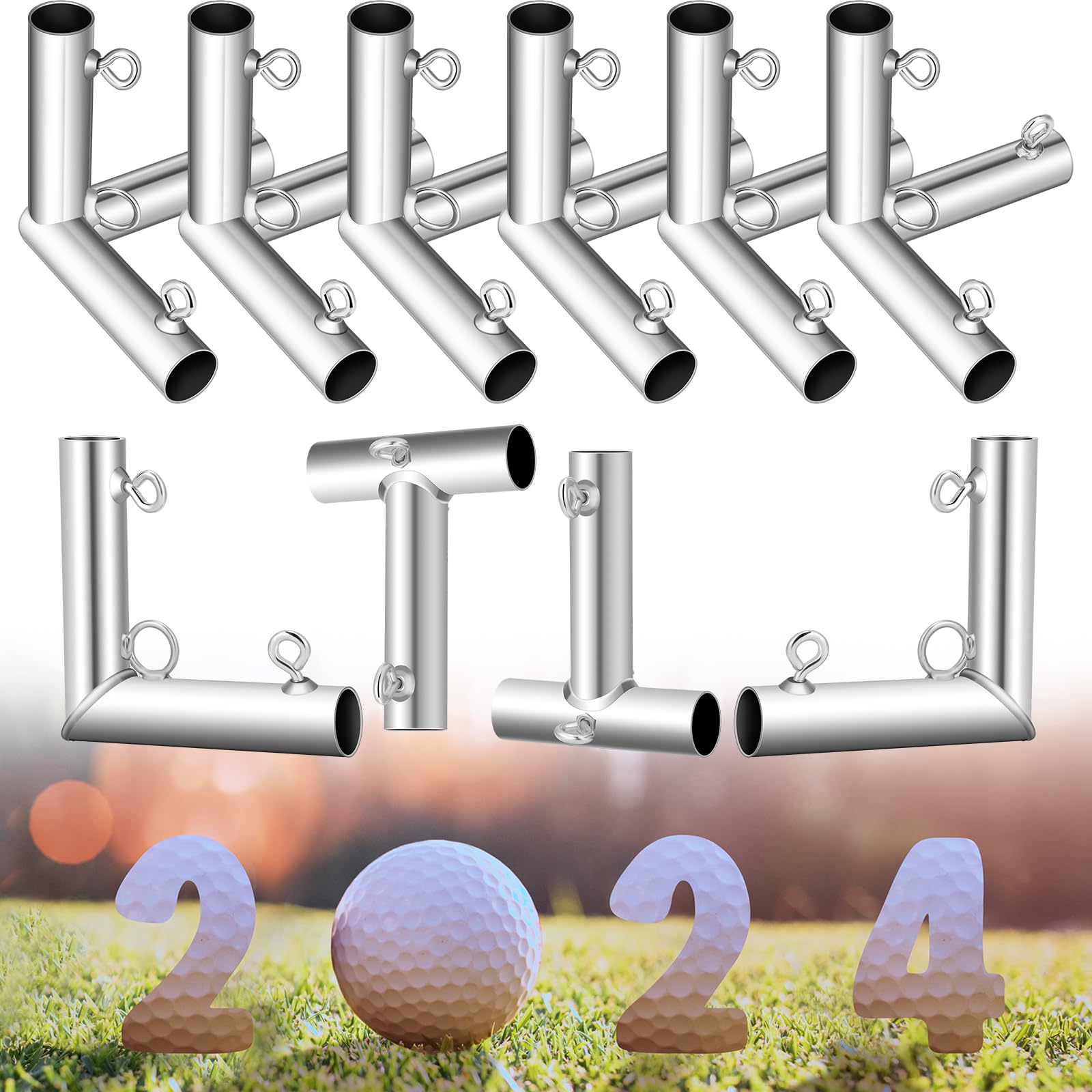 Blulu 10 Pieces 1'' Golf Frame Corner Kit Canopy Fittings with Threaded ...