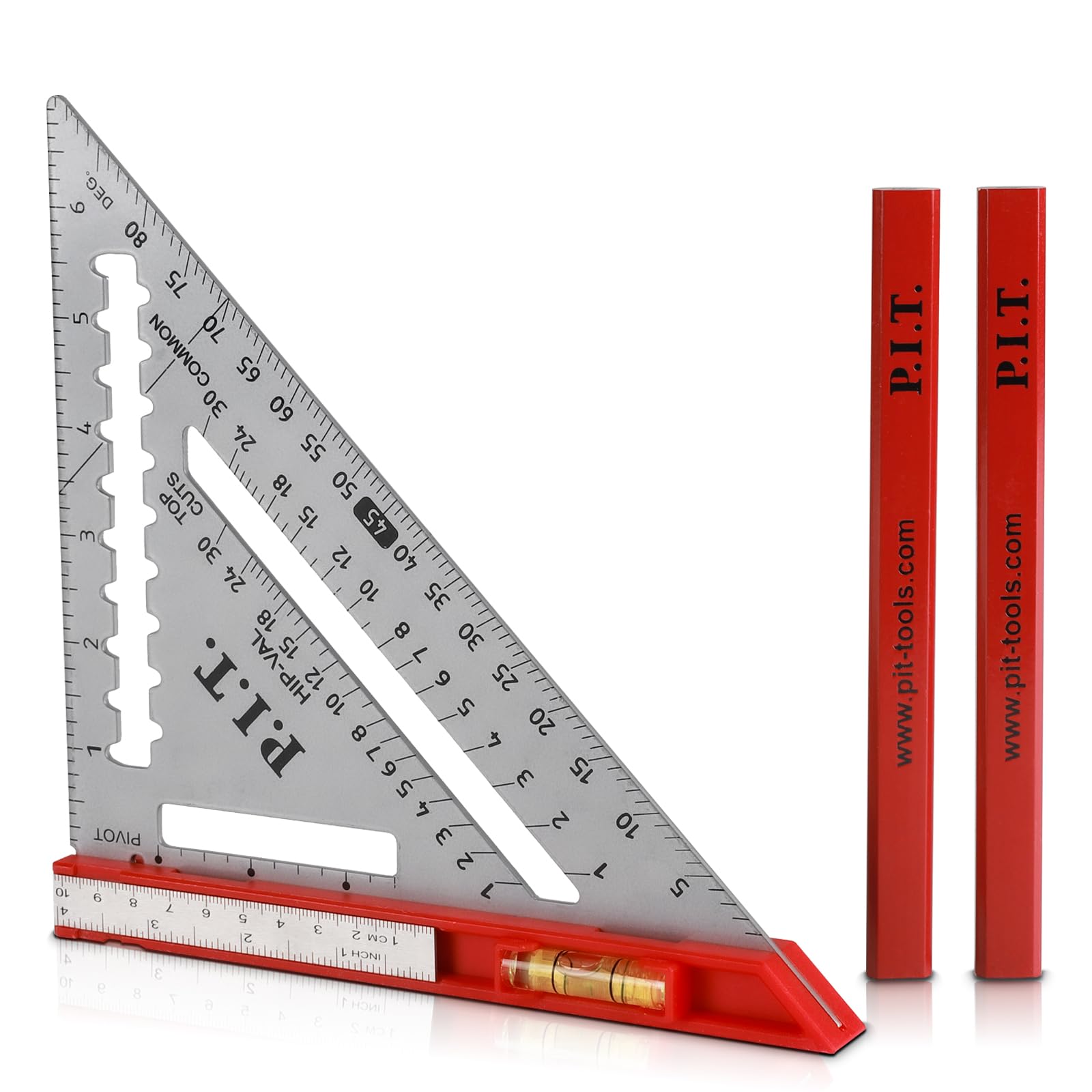 Mua P.I.T. 7" Carpenter's Triangle Square with Bubble Level/Iron Ruler ...