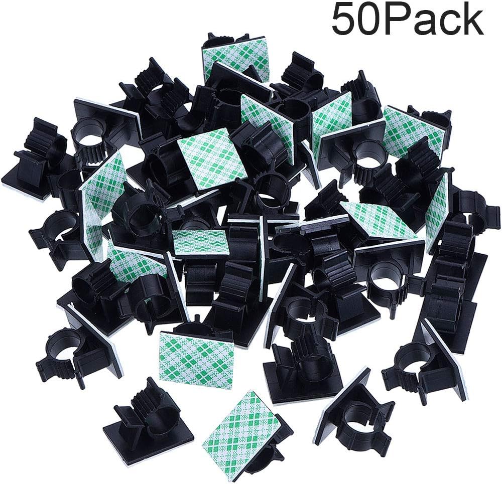 eBoot Adjustable Cable Clips Adhesive Nylon Wire Clamps, Black, 50 Pack ...